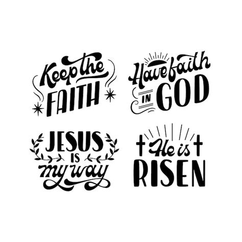 Plantilla de letras de pegatinas de fe y religión Vector Gratis
