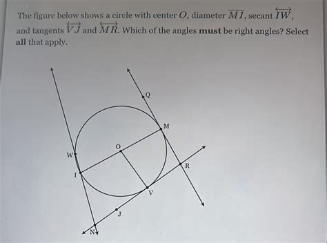 The Figure Below Shows A Circle With Center O Diameter Overline MI