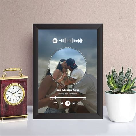 Quadro Placa Spotify Interativo Personalizado Dia Dos Namorados Casal