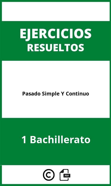 Ejercicios Pasado Simple Y Continuo 1 Bachillerato PDF 2024