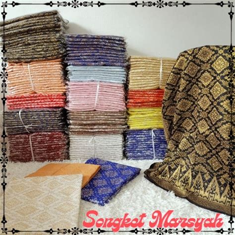 Sampin Songket Siap Jahit Samping Dewasa Nikah Tunang Raya Sedondon