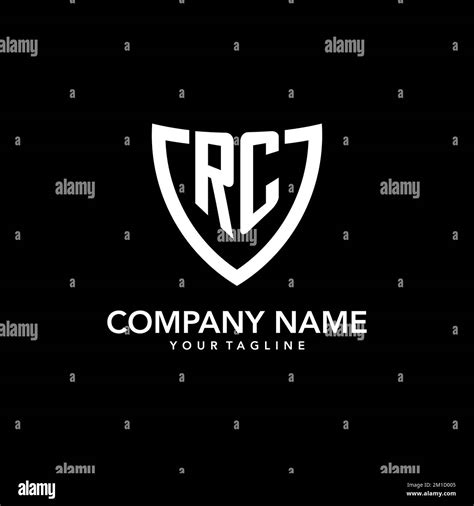 RC Monogram Initial Logo With Clean Modern Shield Icon Design