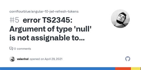 Error Ts2345 Argument Of Type Null Is Not Assignable To Parameter Of Type User · Issue 5