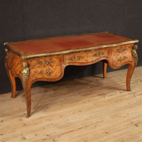 GRAND BUREAU MEUBLE français table de style ancien Louis XV 900 20ème