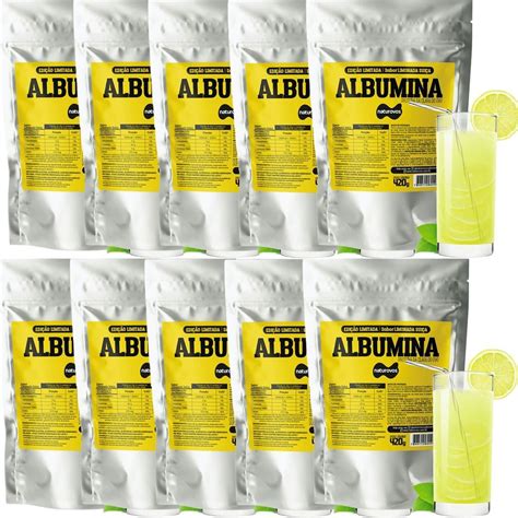 Kit 10X Albumina 420g Refil Limonada Suíça Naturovos OtimaNutri