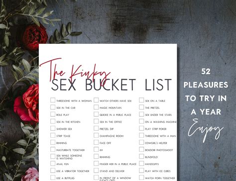 Kinky Sex Bucket List Sex Challenge Printable Sex Game Etsy