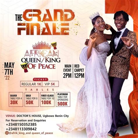 The Grand Finale Poster Design Miss Pageant African Queen Formal