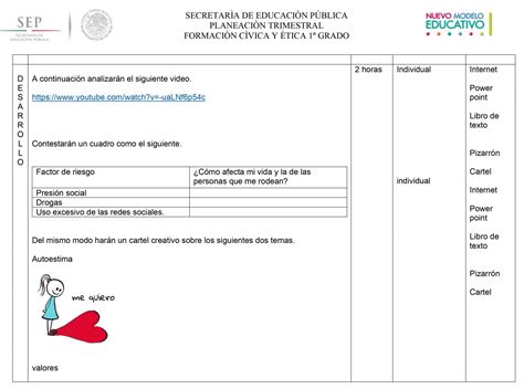 Planeaciones Formacion Civica Y Etica 1 Secundaria Nuevo Modelo
