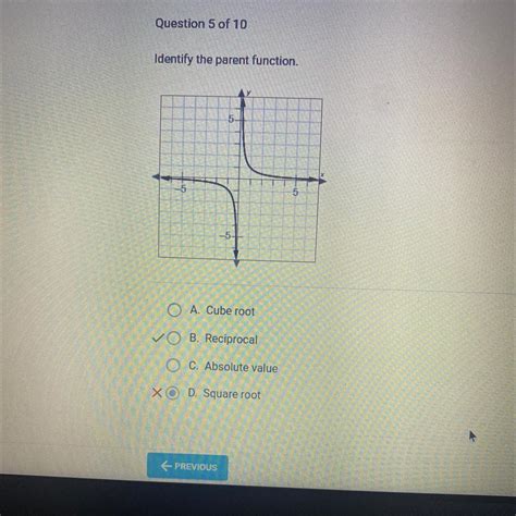 Identify The Parent Function A Cube Root B Reciprocal C Absolute