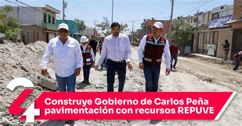 Construye Gobierno de Carlos Peña pavimentación con recursos REPUVE