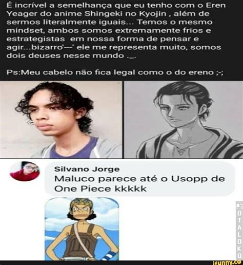 Incr Vel A Semelhan A Que Eu Tenho O Eren Yeager Do Anime