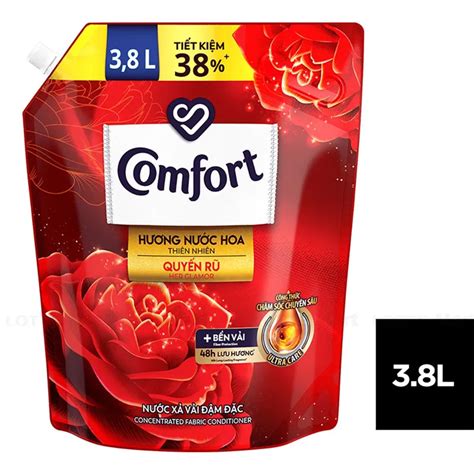 Nước Xả Vải Comfort Hương Nước Hoa Thiên Nhiên Quyến Rũ 3 8L
