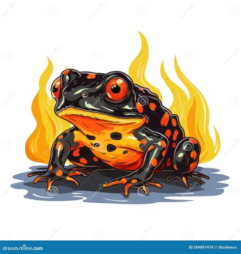 Simple Fire Bellied Toad Clip Art With White Margins Stock Illustration