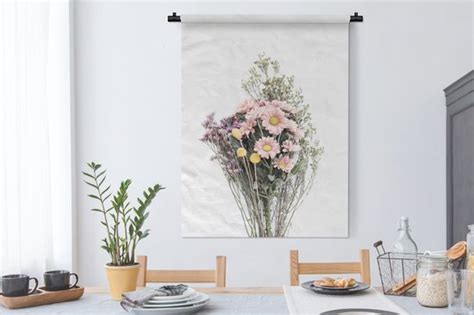 Wandkleed Wanddoek Bloemen Boeket Natuur Planten Lente