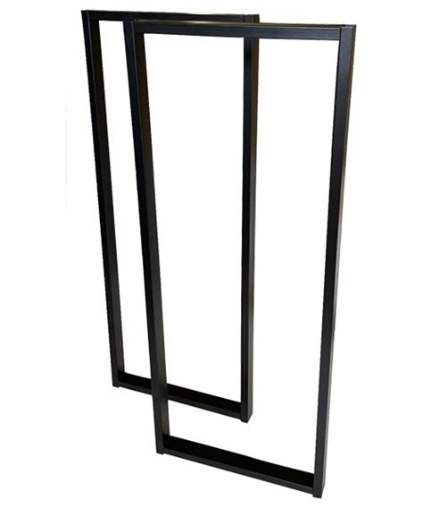 Nogi metalowe Do stołu Loft Industrial czarne 40x100 cm Profil 4x2 cm 2