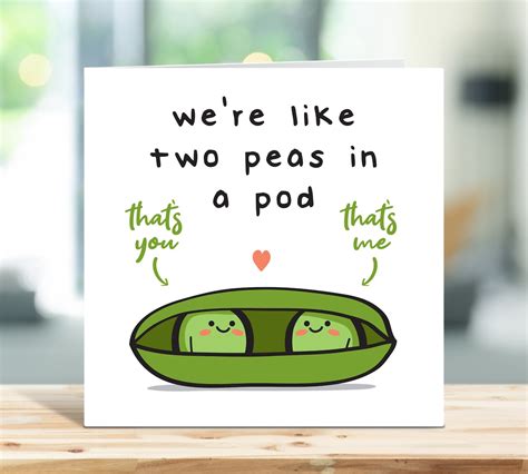 Anniversary Card We Re Like Two Peas In A Pod Funny Etsy