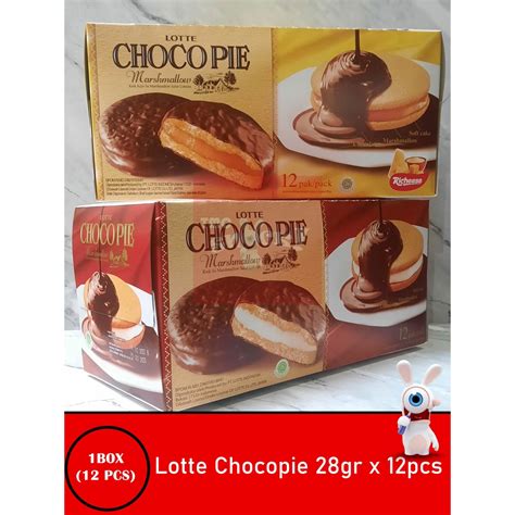 Jual Lotte Chocopie Gr X Pcs Biscuit Coklat Enak Shopee Indonesia