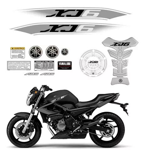 Kit Adesivos Tankpad Bocal Para Yamaha Xj Cor Prata