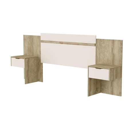 Tête De Lit Extensible Avec Chevets 140 160 Cm Coloris Naturel Et