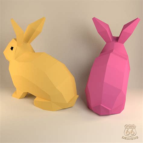 Rabbit Sculpture Papercraft Rabbit Paper Bunny Bunny Etsy France