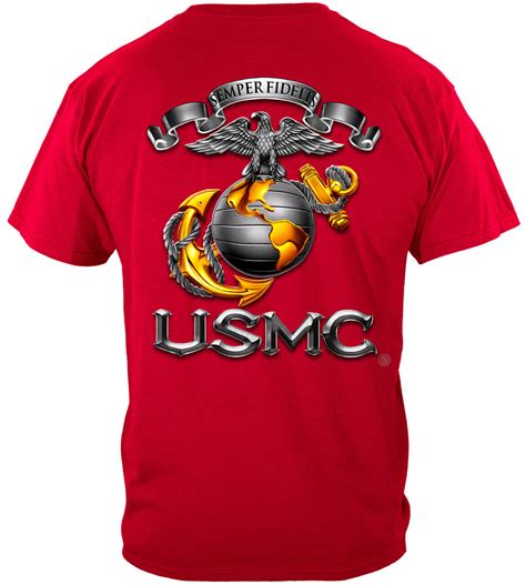 Erazor Bits T Shirt Usmc Semper Fidelis Marine Corps Logo Red Ebay