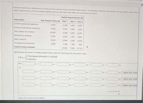 Solved Spencer Enterpises Is Attempting To Choose Among A Chegg