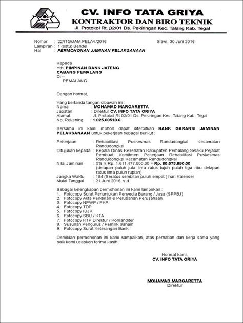 Contoh Surat Permohonan Ke Bank Jateng Surat Permohonan Desain