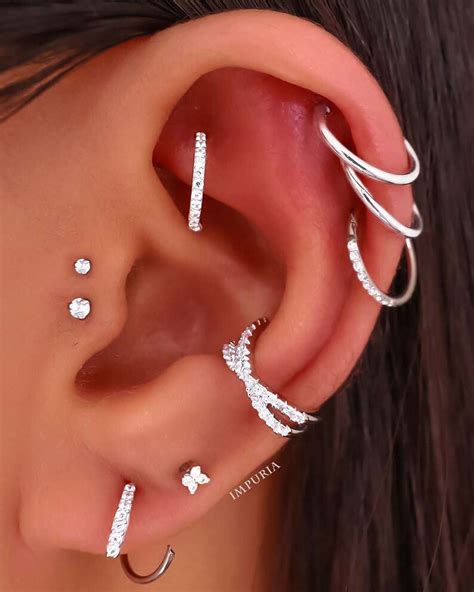 Cartilage Hoop Helix Ring Rook Piercing Tragus Earring Etsy