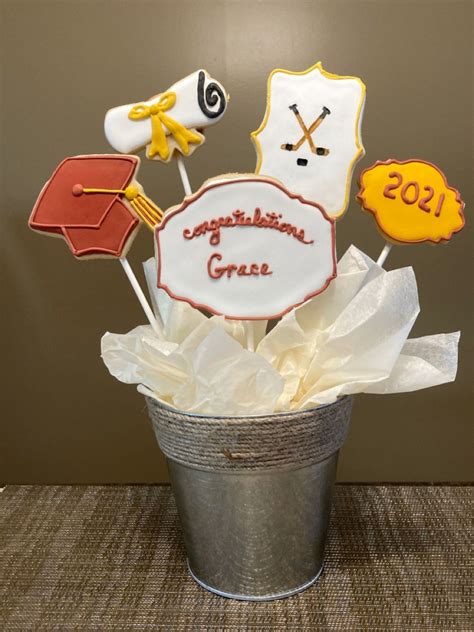 Graduation Cookie Bouquet Royal Icing Decorated Cookies Graduation