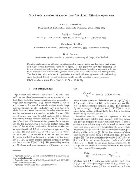 pdf stochastic solution of space time fractional diffusion equations