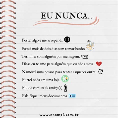 100 Melhores Exemplos De Perguntas Para Jogar Eu Nunca