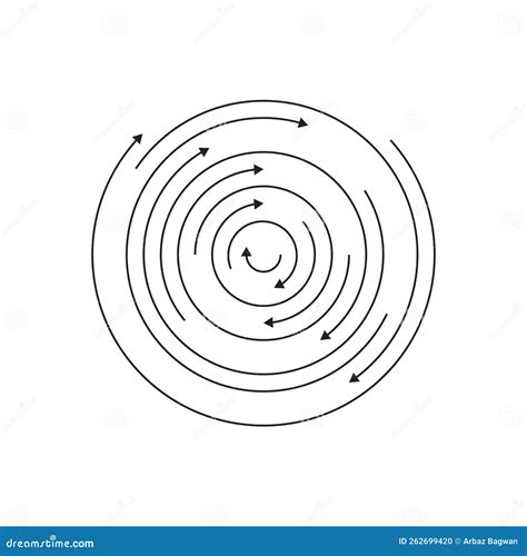 Rotating Arrows In Circle Clockwise Direction Stock Vector