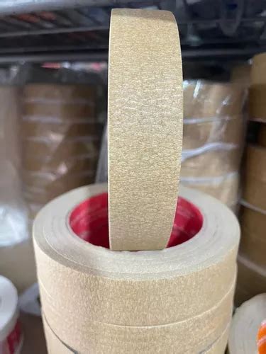 5 Fita Crepe Adesiva Papel 24x50 Kraft Marromcorrugado Parcelamento