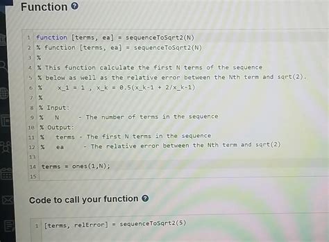 Solved Sequence To SQRT 2 For Loop And Vector Generation Chegg
