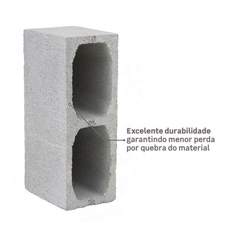 Bloco de Concreto Vedação 14x19x39cm JCRB Leroy Merlin