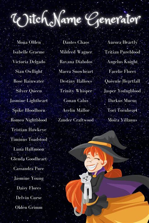 Witch Name Generator 300 Cool Witch Names Imagine Forest In