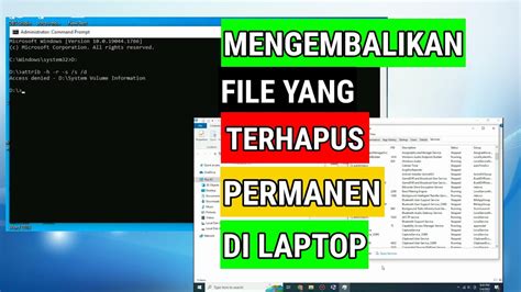Cara Mengembalikan File Yang Terhapus Permanen Di Laptop Youtube