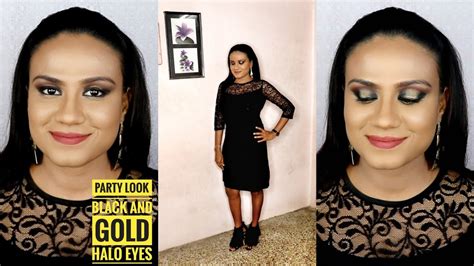 Party Look For Beginners Black And Gold Halo Eyes Youtube