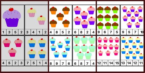 Tarjetas Para Aprender Los N Meros Del Motivos Cupcakes