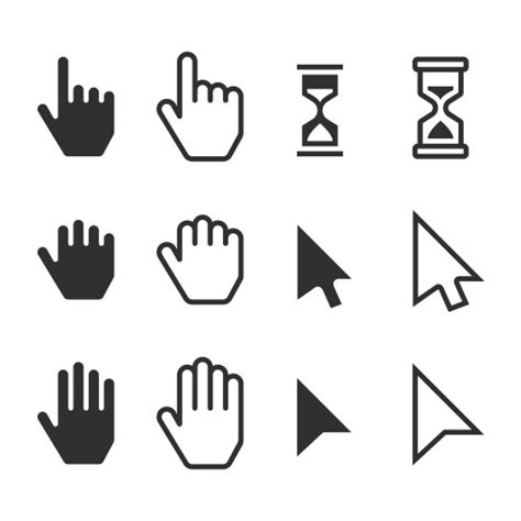 Pixelated Computer Cursors Royalty Free Vector Image