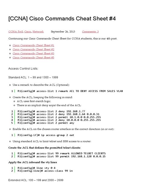 ccna cisco commands cheat sheet 4 pdf ip address network protocols