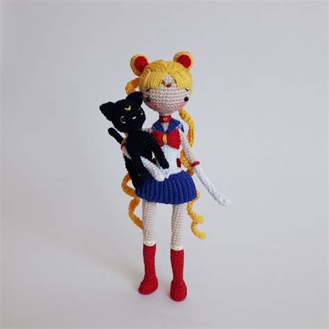 Sailor Moon Doll Crochet Doll Cat Moon Handmade Doll Sail Inspire Uplift