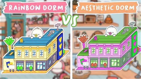 Toca Life World NEW AESTHETIC DORM VS RAINBOW DORM DESIGN MAKEOVER
