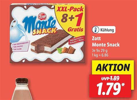 Zott Monte Snack Angebot Bei Lidl 1Prospekte De