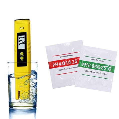 Medidor Ph Digital Ph Amarillo Con Sobres Calibracion Piscina Acuario