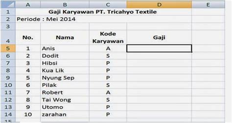 Contoh Daftar Gaji Karyawan Dalam Excel Tutorial Membuat Rumus Gaji