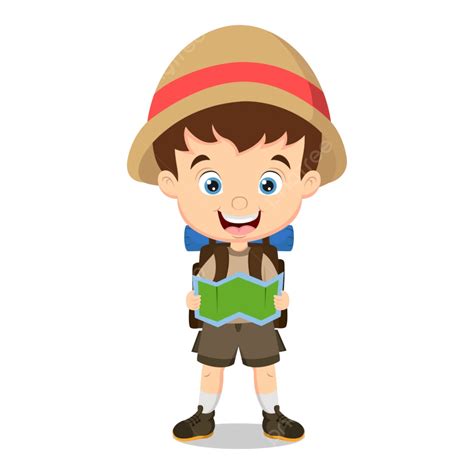 รปนกสำรวจการตนเดกผชายถอแผนท PNG เหมอนกน การพกผอนหยอน