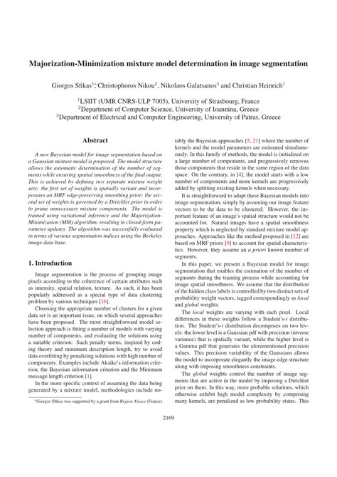 pdf majorization minimization mixture model determination in image segmentation