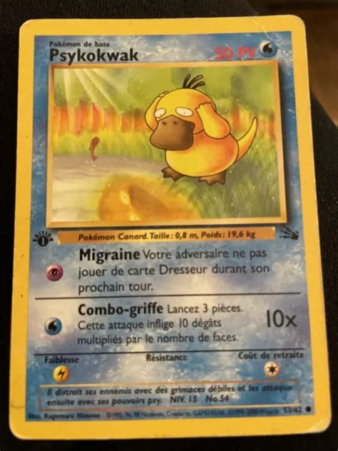 CARTE POKÉMON PSYKOKWAK 53 62 Edition 1 Fossile Wizards FR 1999