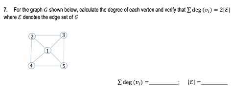 solved 7 for the graph g shown below calculate the degree